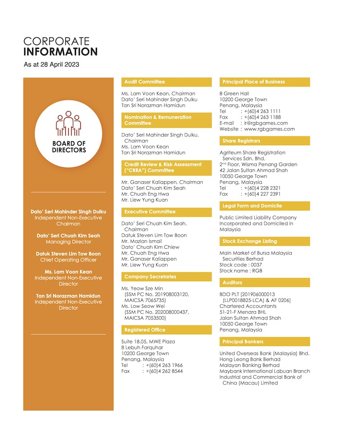 Corporate Information - RGB International Bhd.